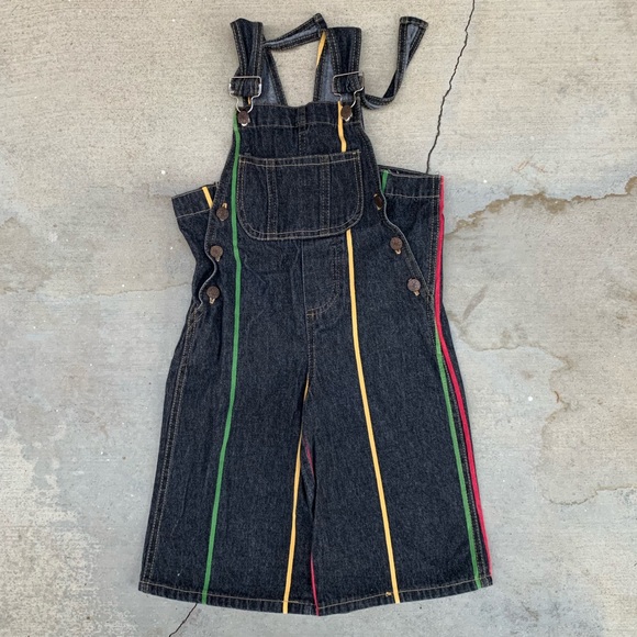 Vintage | Bottoms | Last Call Vintage 8s Kids Striped Wide Leg Overalls ...